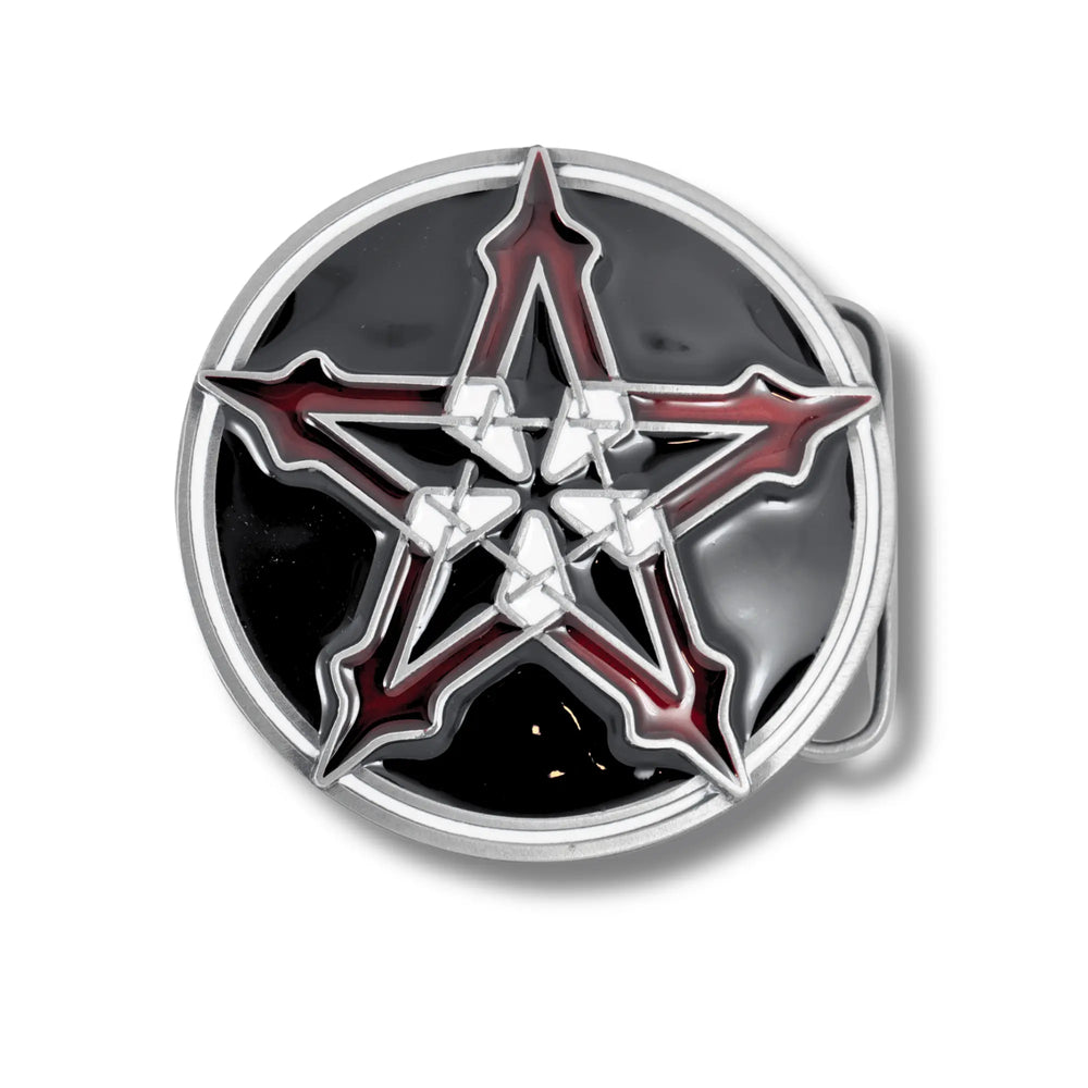 Pentagram Star Belt Buckle – Black Gothic Design